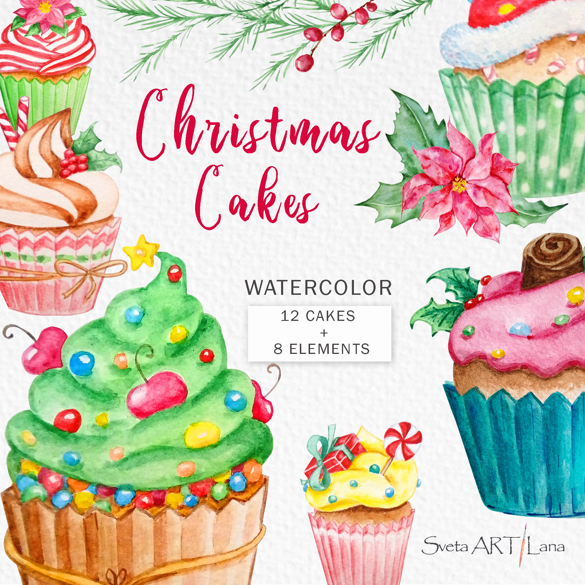 Holiday Cupcake Clipart