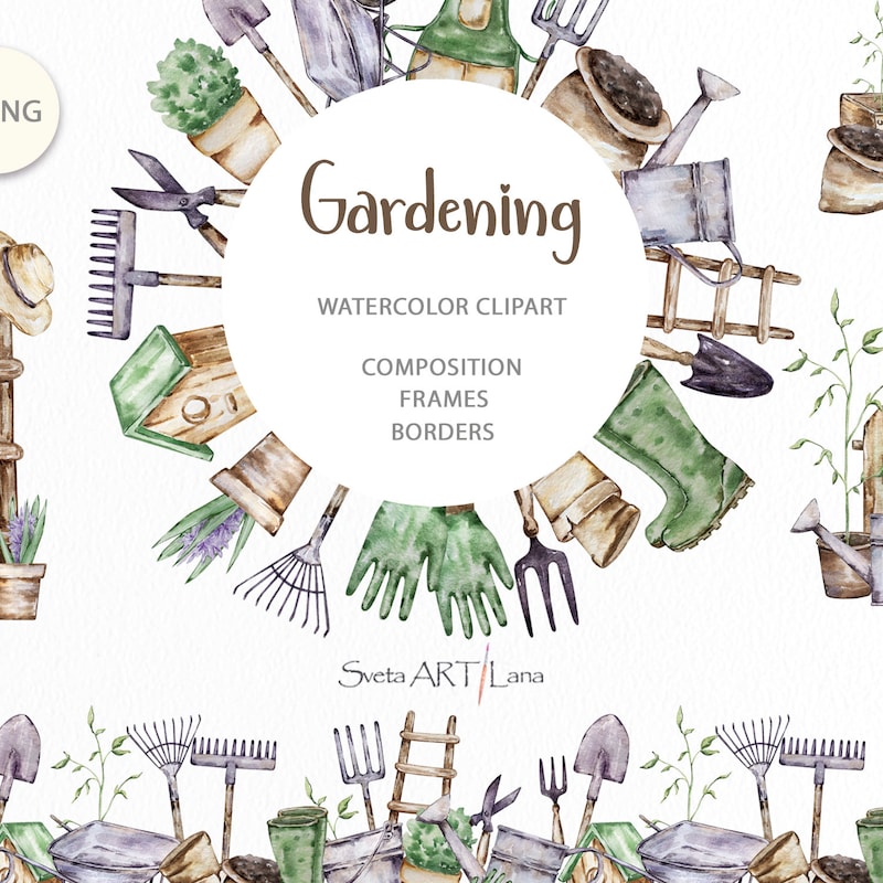 Gardening Clipart - Etsy