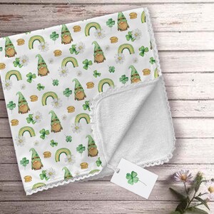 St Patricks Day Digital Papers | Watercolor Green Gnome Seamless ...
