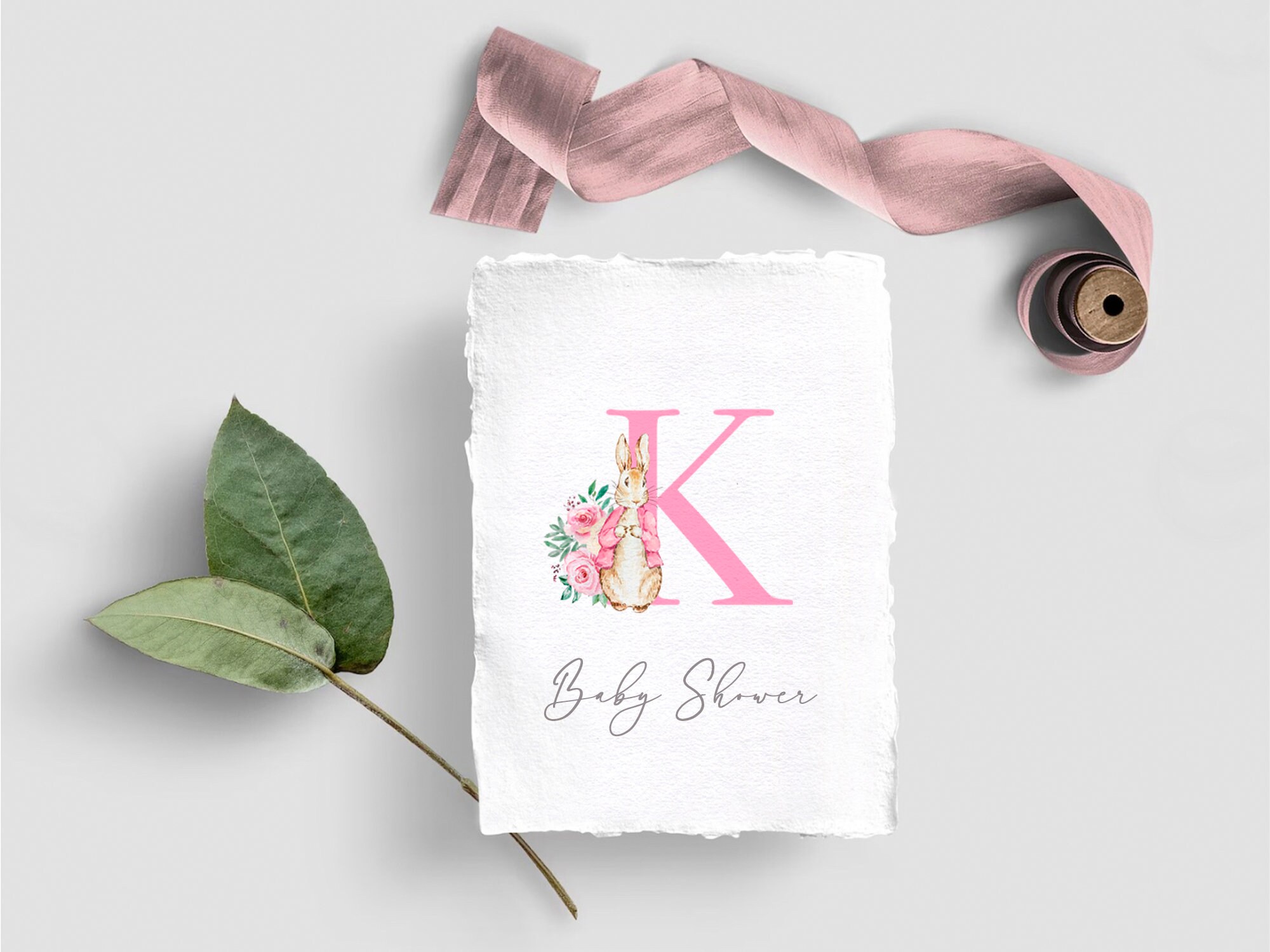 Flopsy Bunny Pink Floral Alphabet Clipart | Watercolor Alphabet PNG ...
