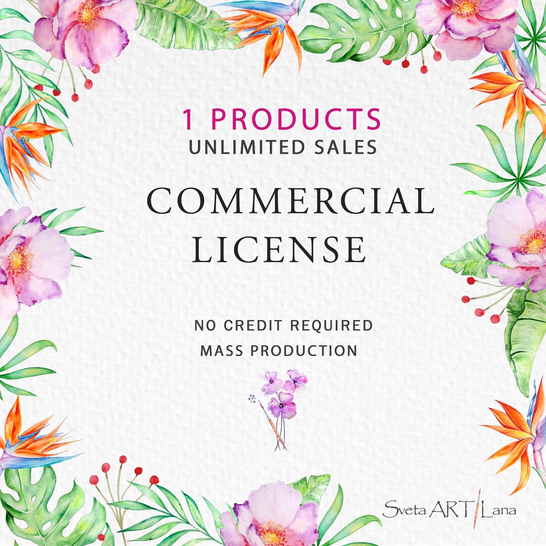 Commercial License | 1 Clipart Mass Production License | Unlimited ...