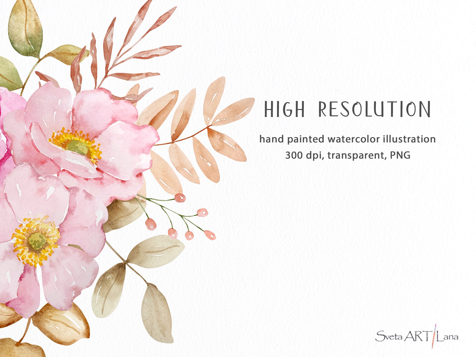 Autumn Watercolor Floral Clipart Autumn Flowers Bouquets - Etsy