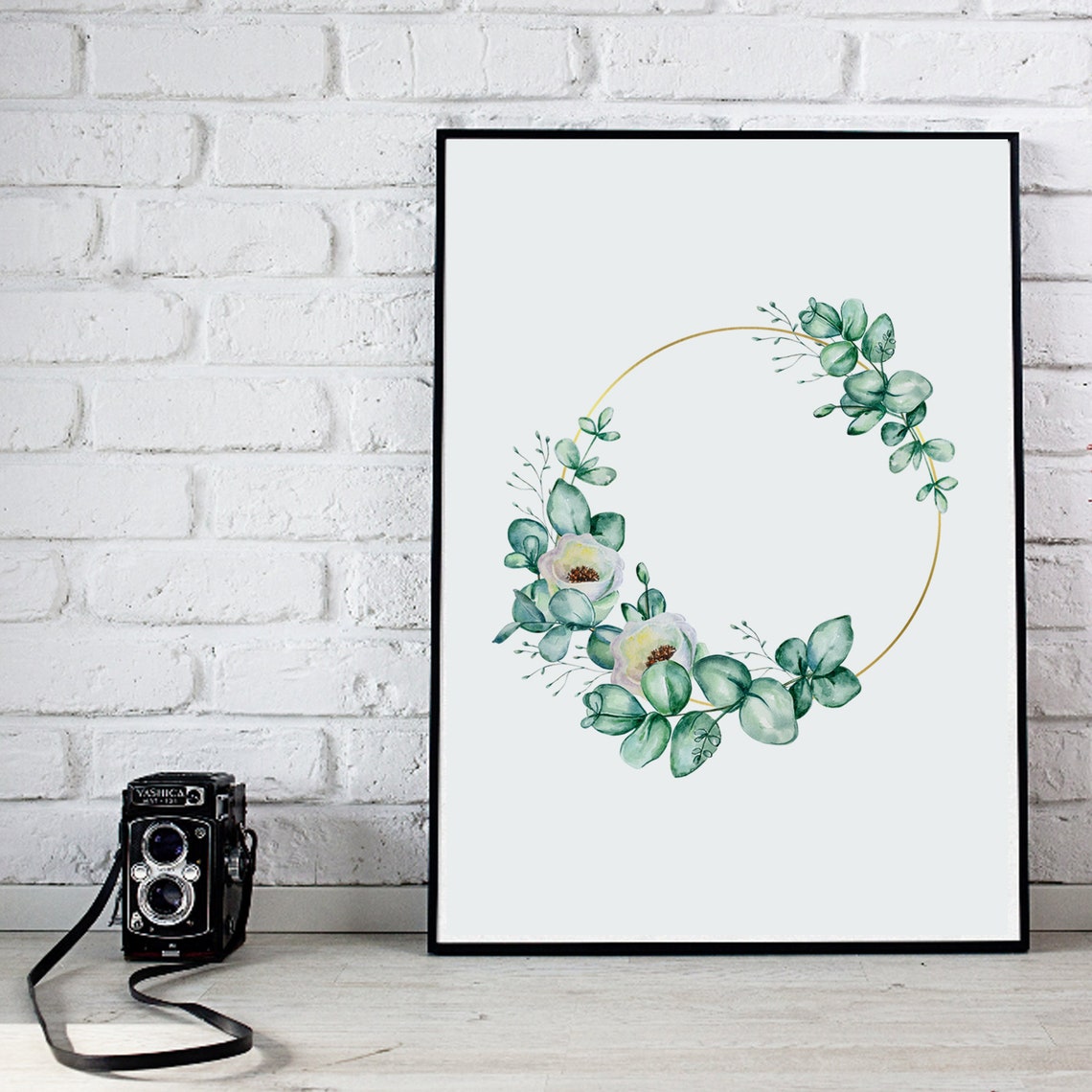 Watercolor Eucalyptus Wreath Clipart Greenery Wreath Rustic - Etsy