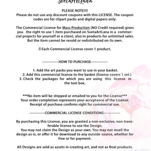 Commercial License | 1 Clipart Mass Production License | Unlimited ...