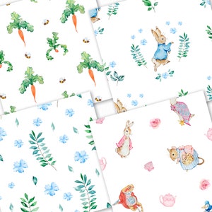 Peter Rabbit Digital Paper | Watercolor Rabbit and Friends Characters ...