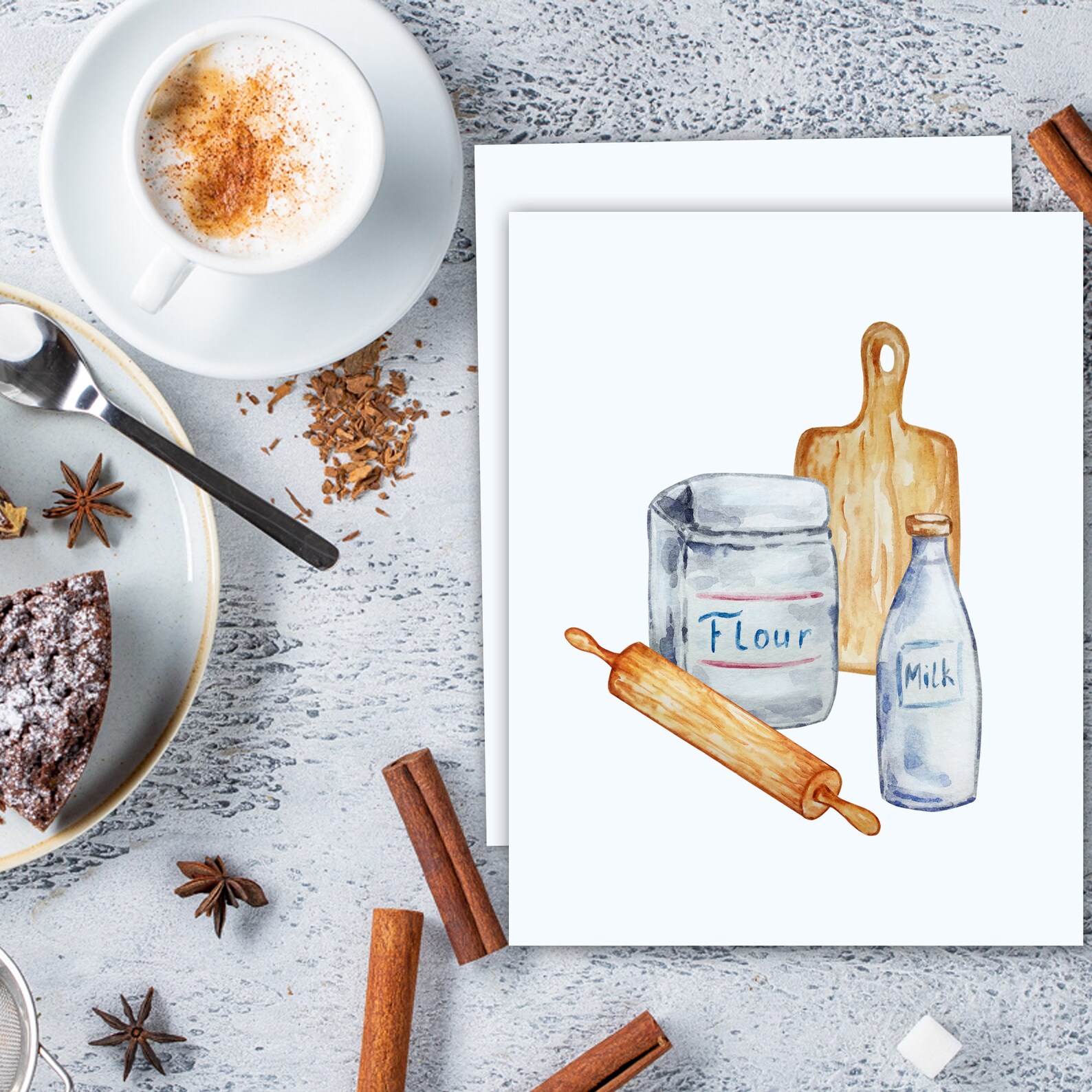 Watercolor Baking Clipart. Home Bakery Cooking Clipart - Etsy