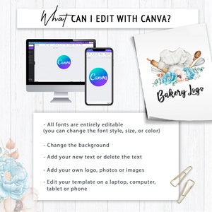 Bakery Logo Watercolor Baking Tools Logo Blue Logo Chefs Hat Premade ...