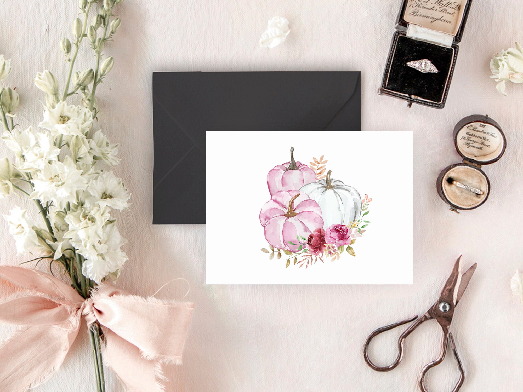 Watercolor Pumpkin Clipart Autumn Pastel Pumpkins Floral - Etsy