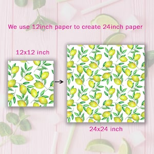 Watercolor Lemons Digital Papers | Citrus Seamless Pattern | Yellow ...
