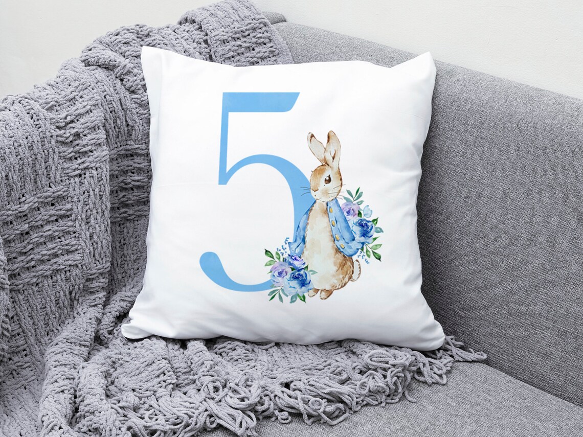 Peter Rabbit Blue Floral Numbers PNG | Watercolor Peter Rabbit ...