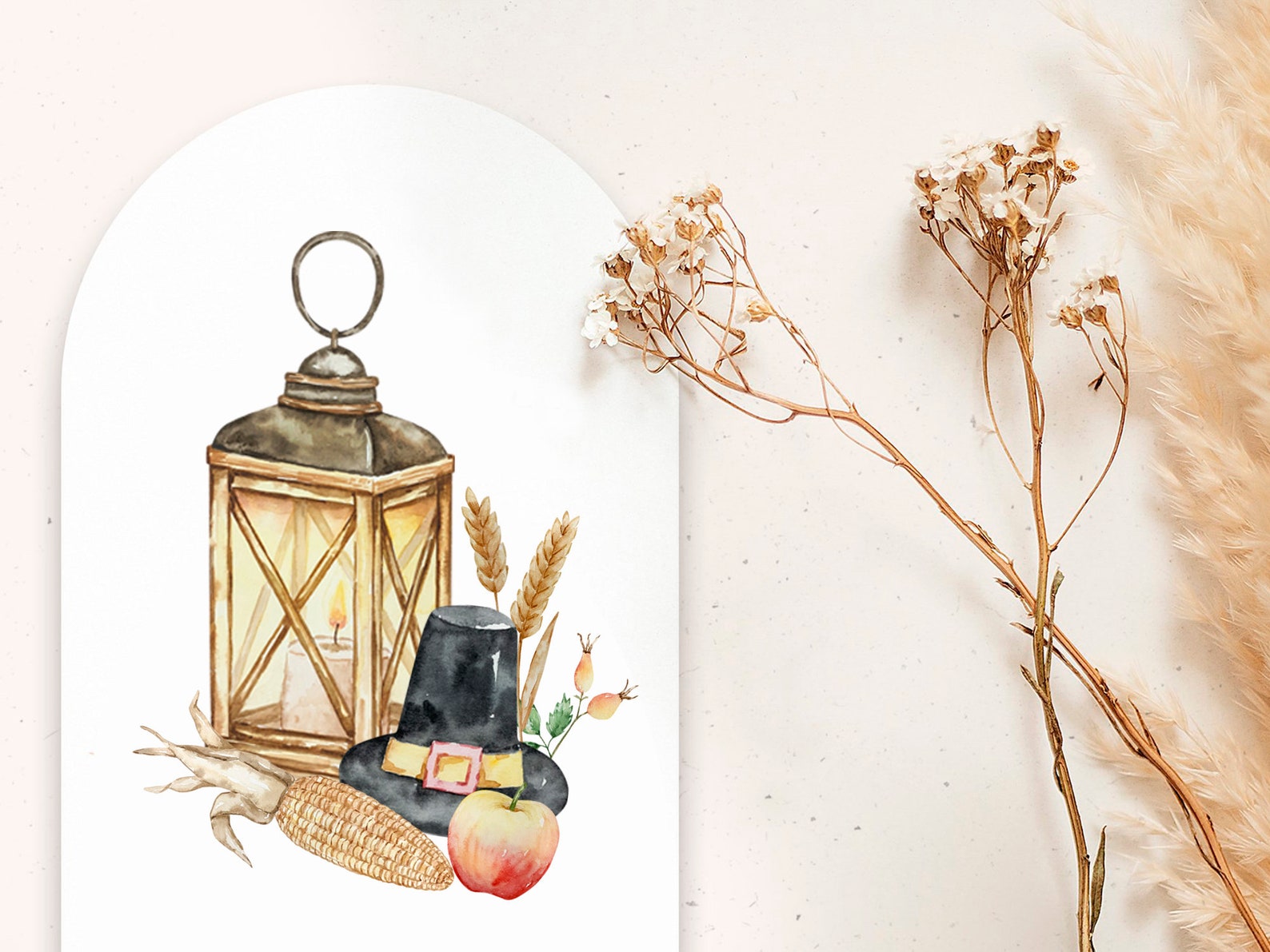 Watercolor Thanksgiving Clipart Holiday Turkey PNG Autumn - Etsy