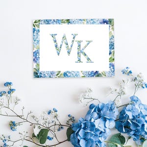 Watercolor Hydrangea Alphabet Clipart | Blue Letters | Floral Alphabet ...
