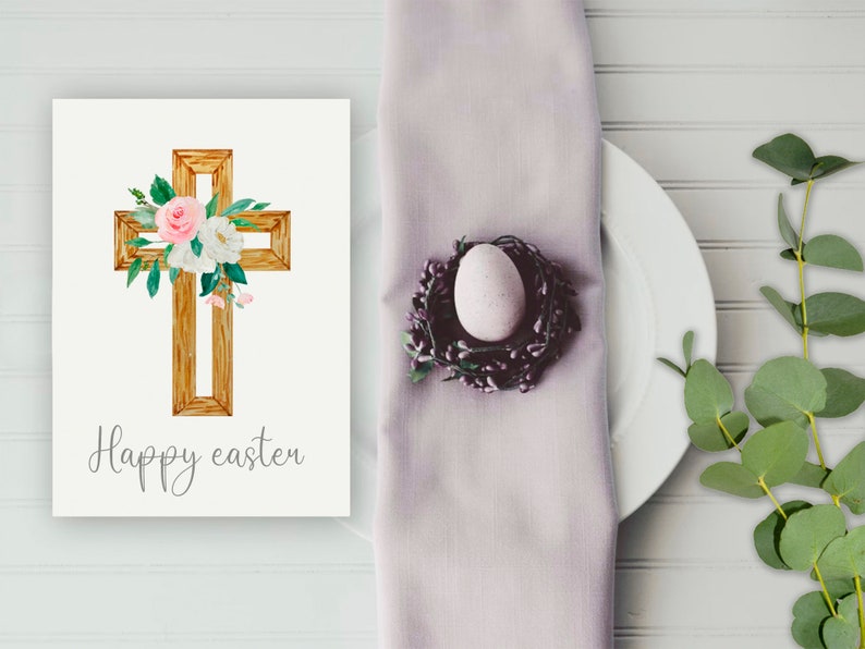Watercolor Floral Cross Clipart Religious Easter Clipart Png - Etsy