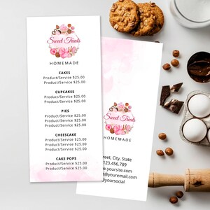 Bakery Price List Templates | 2 SIZES Editable Pricing Guide | Bakery ...