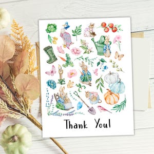 Peter Rabbit Garden Collage Sheet | Watercolor Animal | Beatrix Potter ...