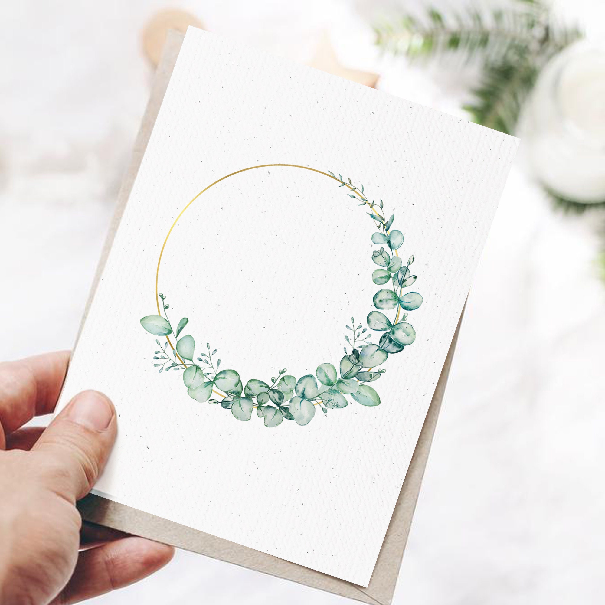 Watercolor Eucalyptus Wreath Clipart Greenery Wreath Rustic - Etsy