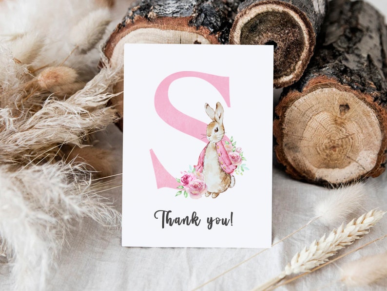 Flopsy Rabbit Pink Floral Alphabet Clipart | Watercolor Alphabet PNG ...