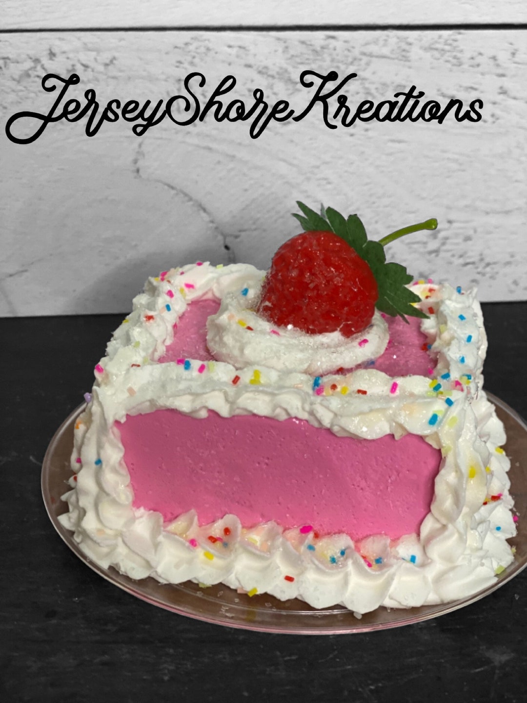 Coffee Bar Decor, Fake Bake, Faux Cake, Pink Icing Fake Bake, Photo ...