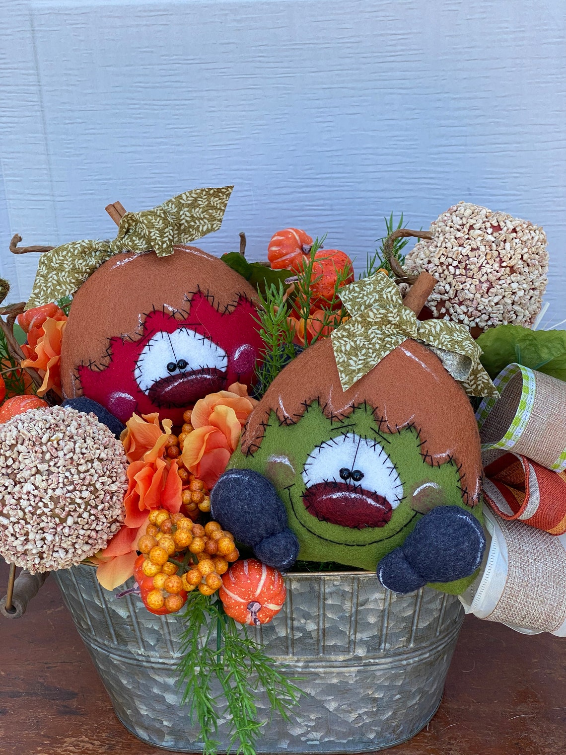 Fall Centerpiece, Candy Apples Centerpiece, Farmhouse Centerpiece ...