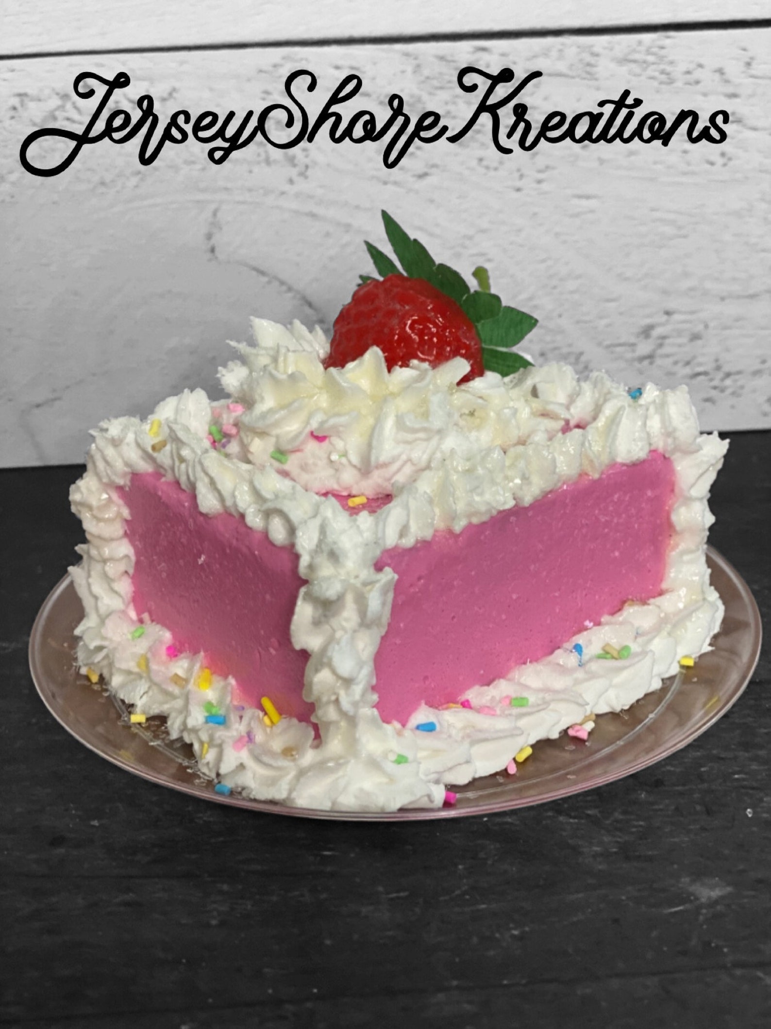 Coffee Bar Decor, Fake Bake, Faux Cake, Pink Icing Fake Bake, Photo ...