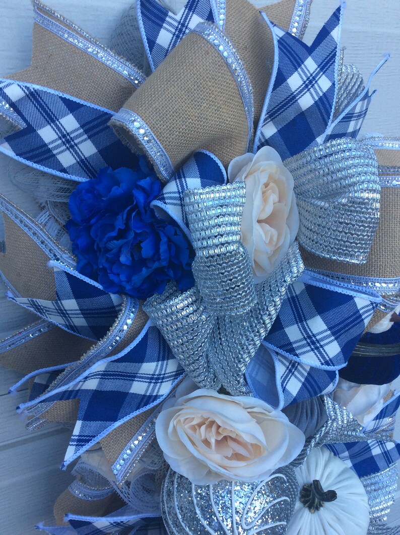 Fall Wreath Fall Swag Blue Fall Wreath Blue Fall Swag - Etsy