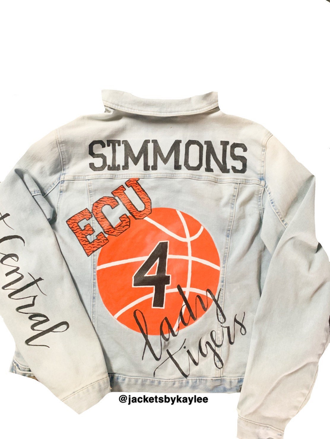 Custom Painted Basketball Denim Jacket - Etsy