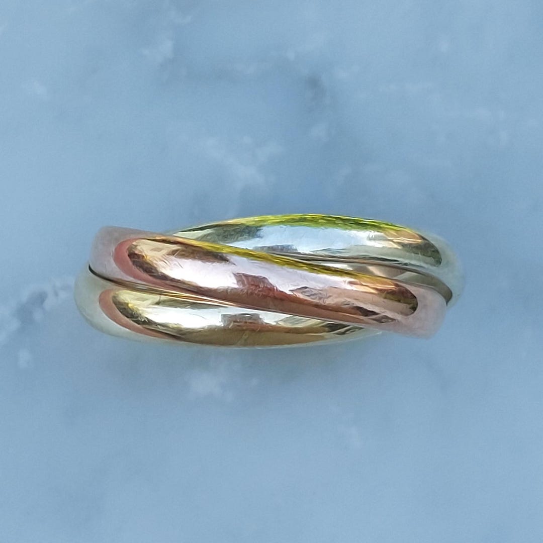 Vintage Russian Tri Colour Gold Wedding Ring - Etsy