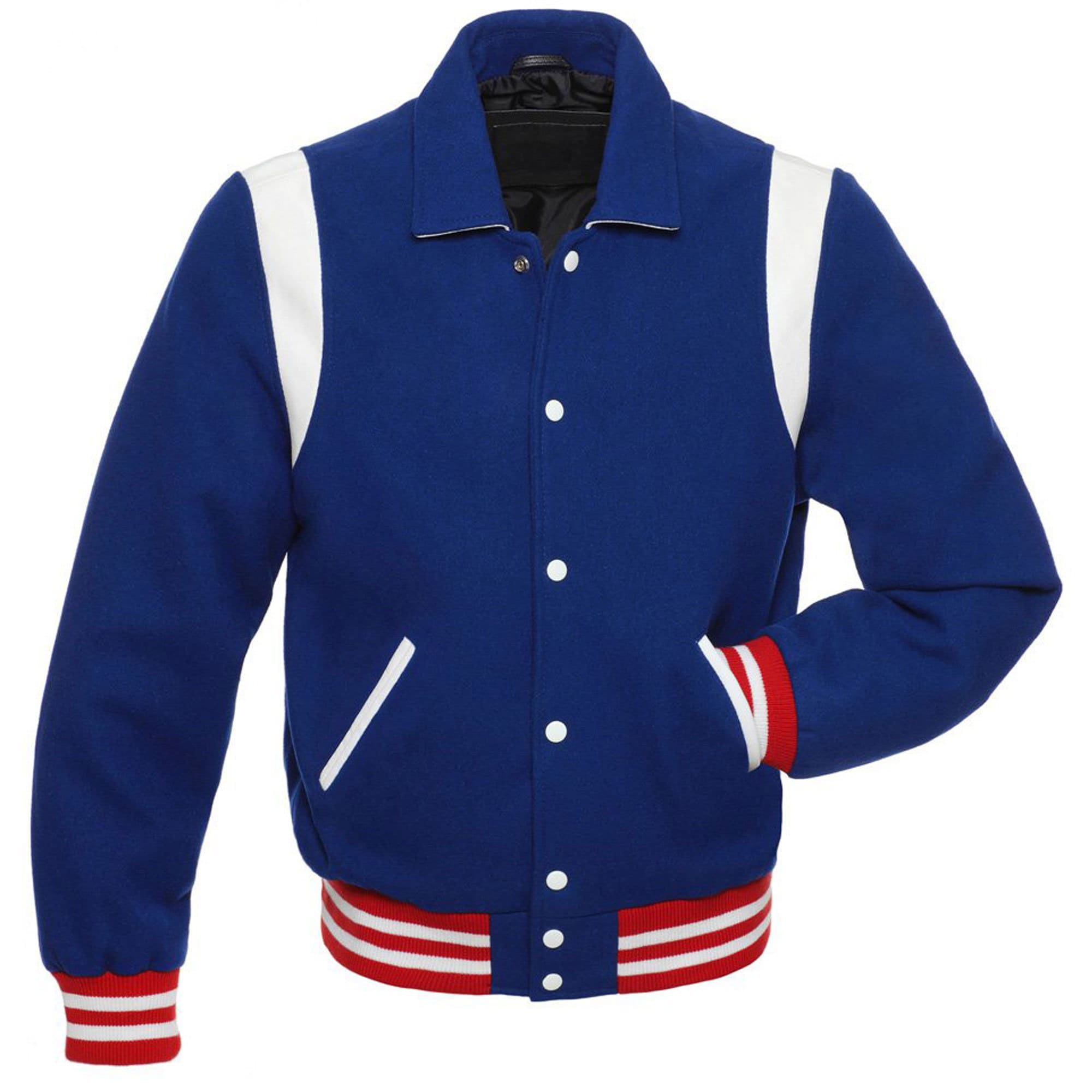 Personalized Saint Laurent Letterman Jacket - Men's Blue Wool Body and ...
