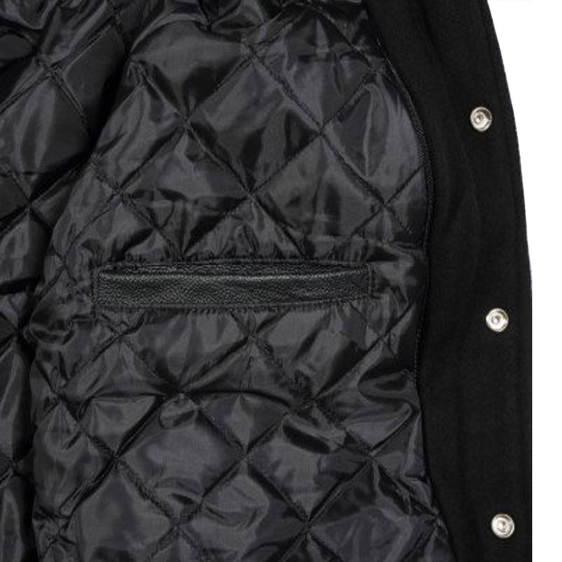 Personalized Men's Black Varsity Jacket Wool Body and Leather Arms ...