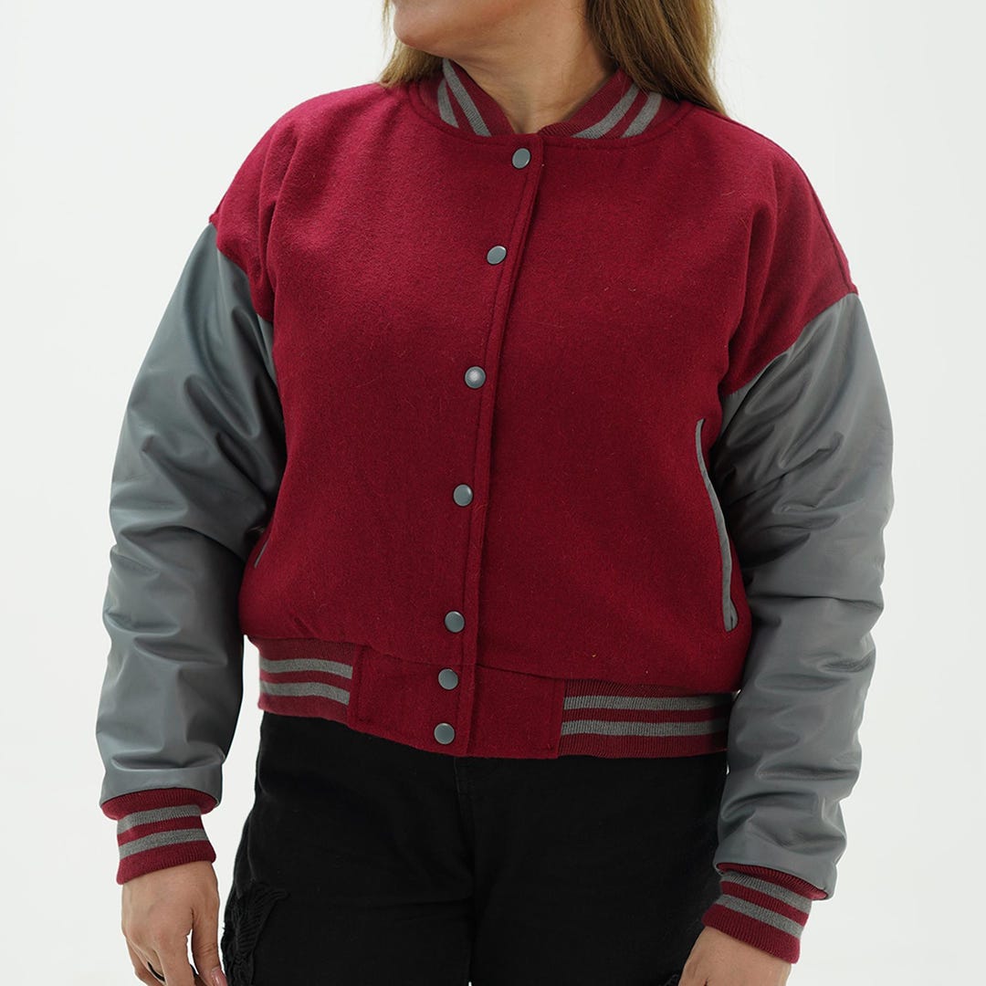 Girls Classic Short Body Varsity Letterman Jackets Full Wool Material ...