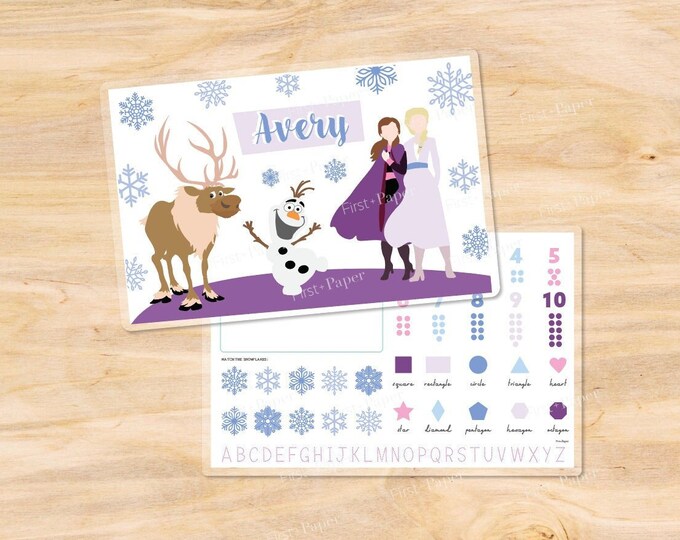 Personalized Kid's Placemats Frozen Theme Elsa, Anna, Olaf Activities ...