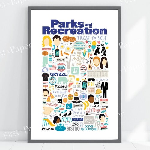 Parks and Recreation Tv Show Characters Poster With Quotes - Etsy