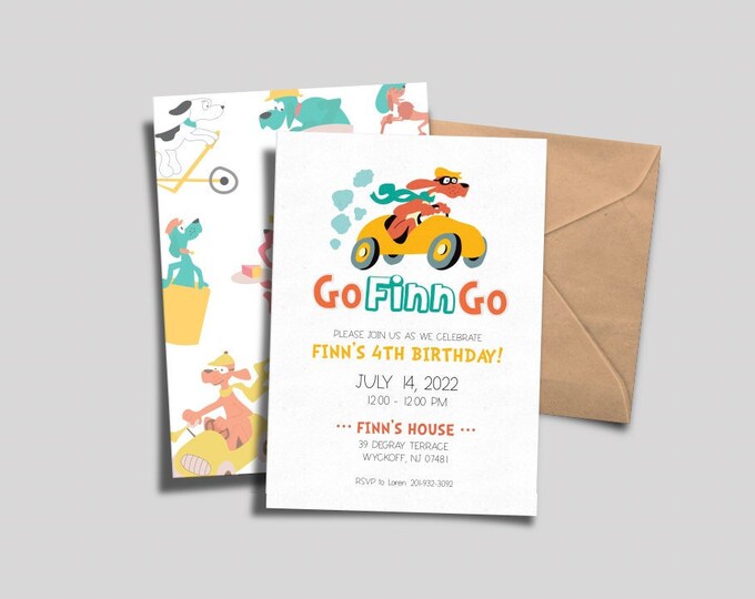 Go Dog Go Party Invitations Go Dog Go Birthday Go Dog Go Party Cartoon ...