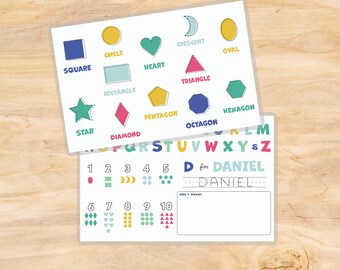 Personalized Kids Placemats Abc's Alphabet Placemat | Etsy