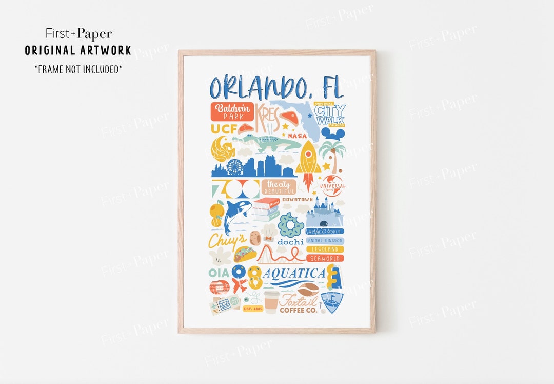 Orlando Collage Poster All About Your City Posters - Etsy