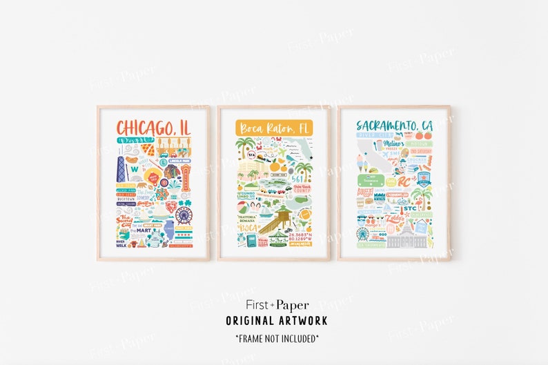 Boca Raton Collage Poster All About Your City Posters Boca | Etsy