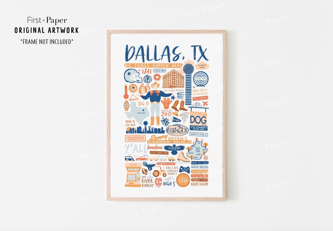 Dallas Collage Poster All About Your City Posters Dallas - Etsy