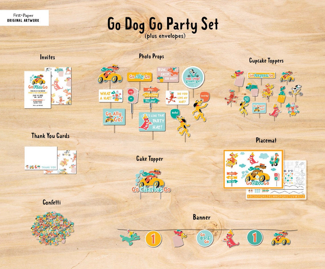 Go Dog Go Theme Party Items Go Dog Go Party Decor | Etsy