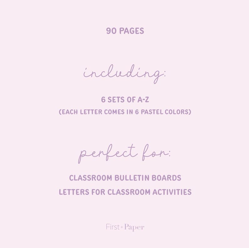 Pastel Bulletin Board Letters- Digital Download Only - A-Z in 6 Pastel ...