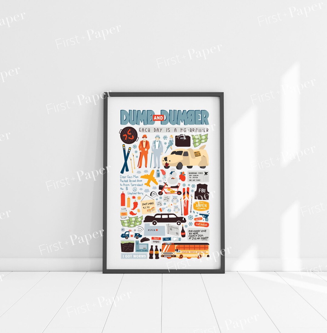 Dumb and Dumber Collage Poster Quotes Symbols Icons - Etsy