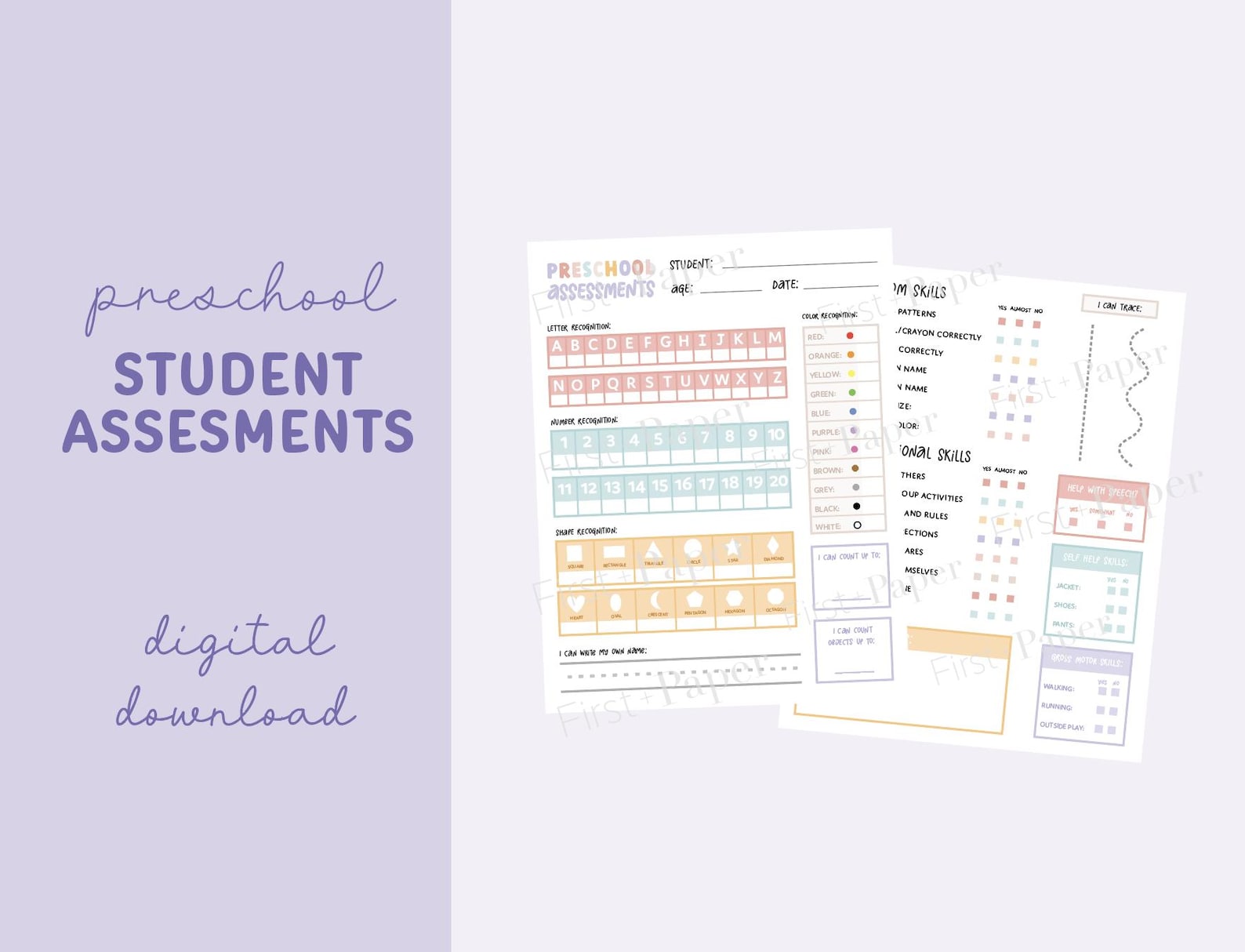 Preschool Assessments - Digital Download Only - Ages 2-5 - Progress ...