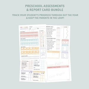 Preschool Assessments & Report Card Bundle - Digital Download Only ...