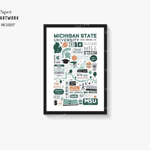 Michigan State University Poster Set - Etsy