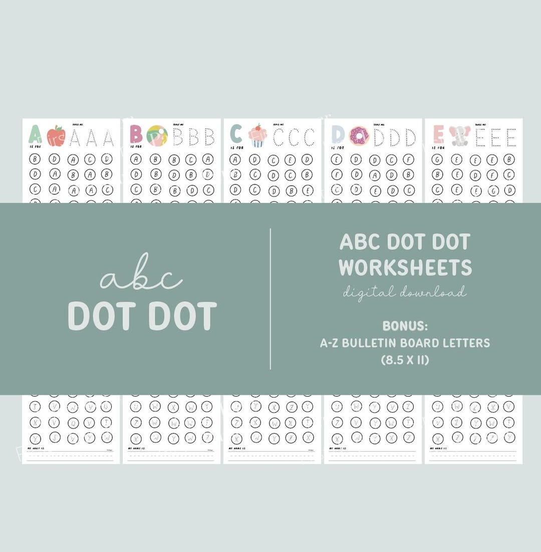 ABC Dot Dot Search Worksheets - Digital Download Only - A-Z Find the ...