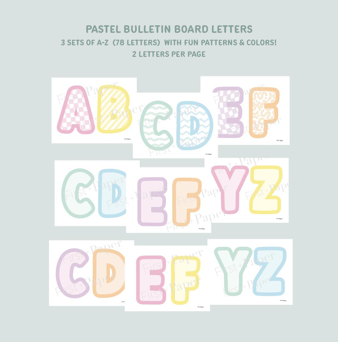 Pastel Bulletin Board Letters- Digital Download Only - A-Z - Pastel ...