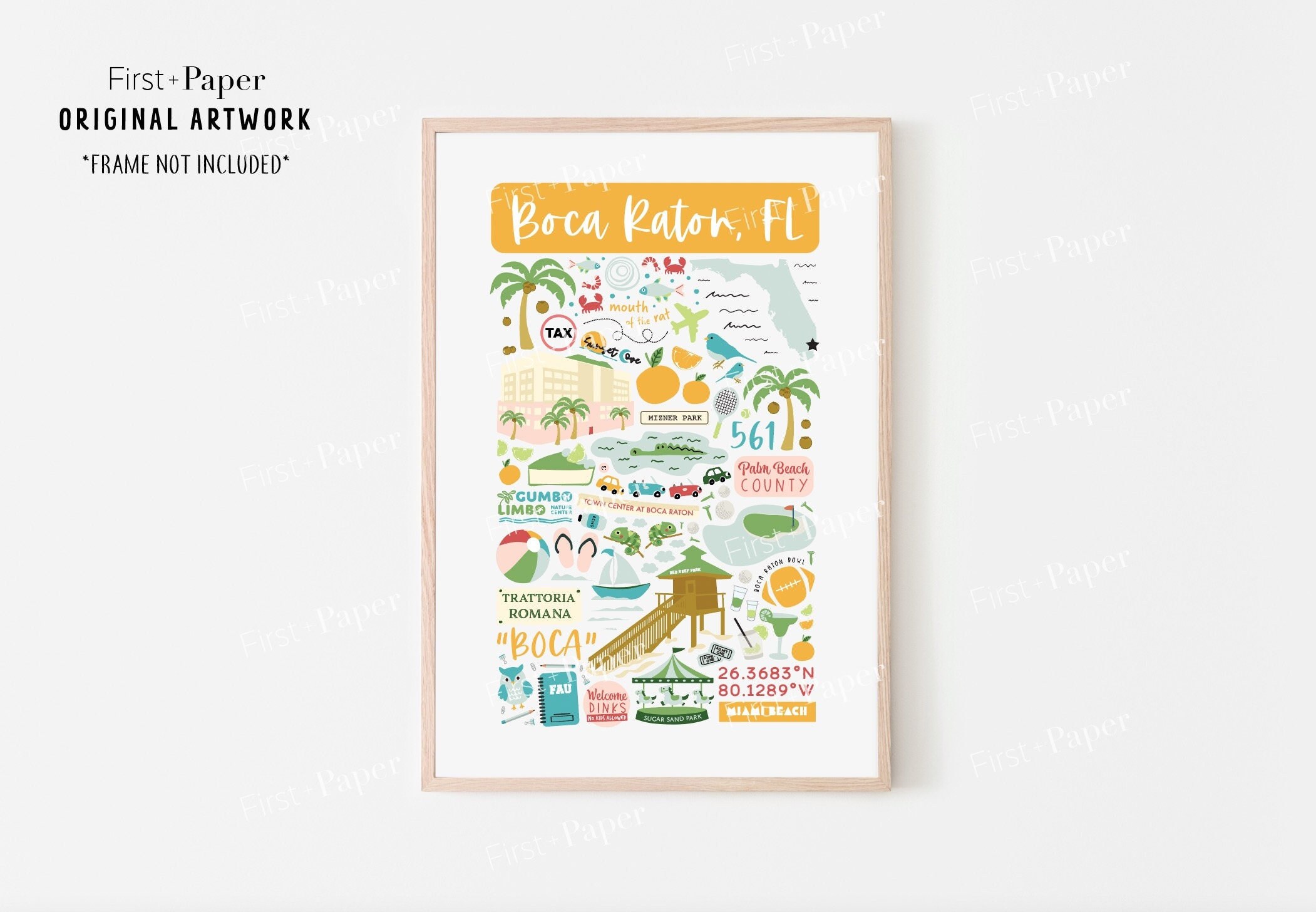 Boca Raton Collage Poster All About Your City Posters Boca | Etsy