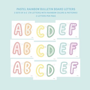 Rainbow Colors Bulletin Board Letters - Digital Download Only - A-Z ...