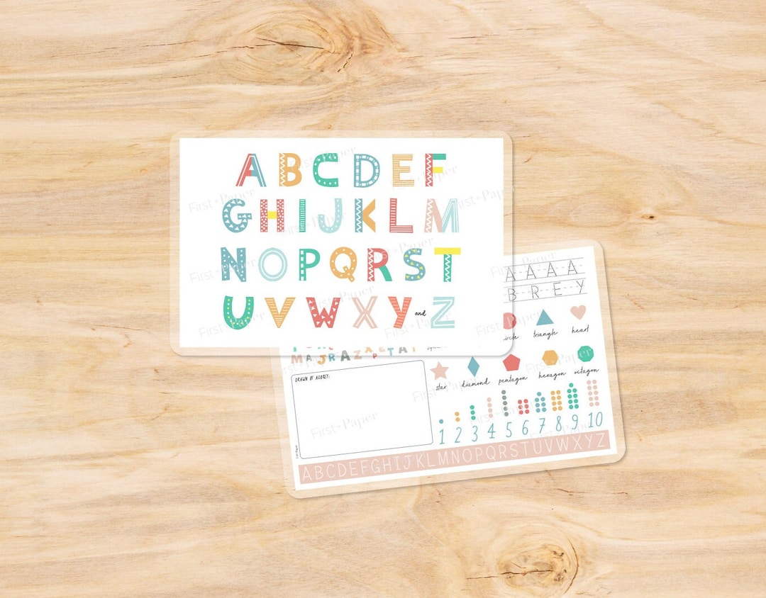 Personalized Kids Placemats - ABC Placemat - Preschool Level Classroom ...