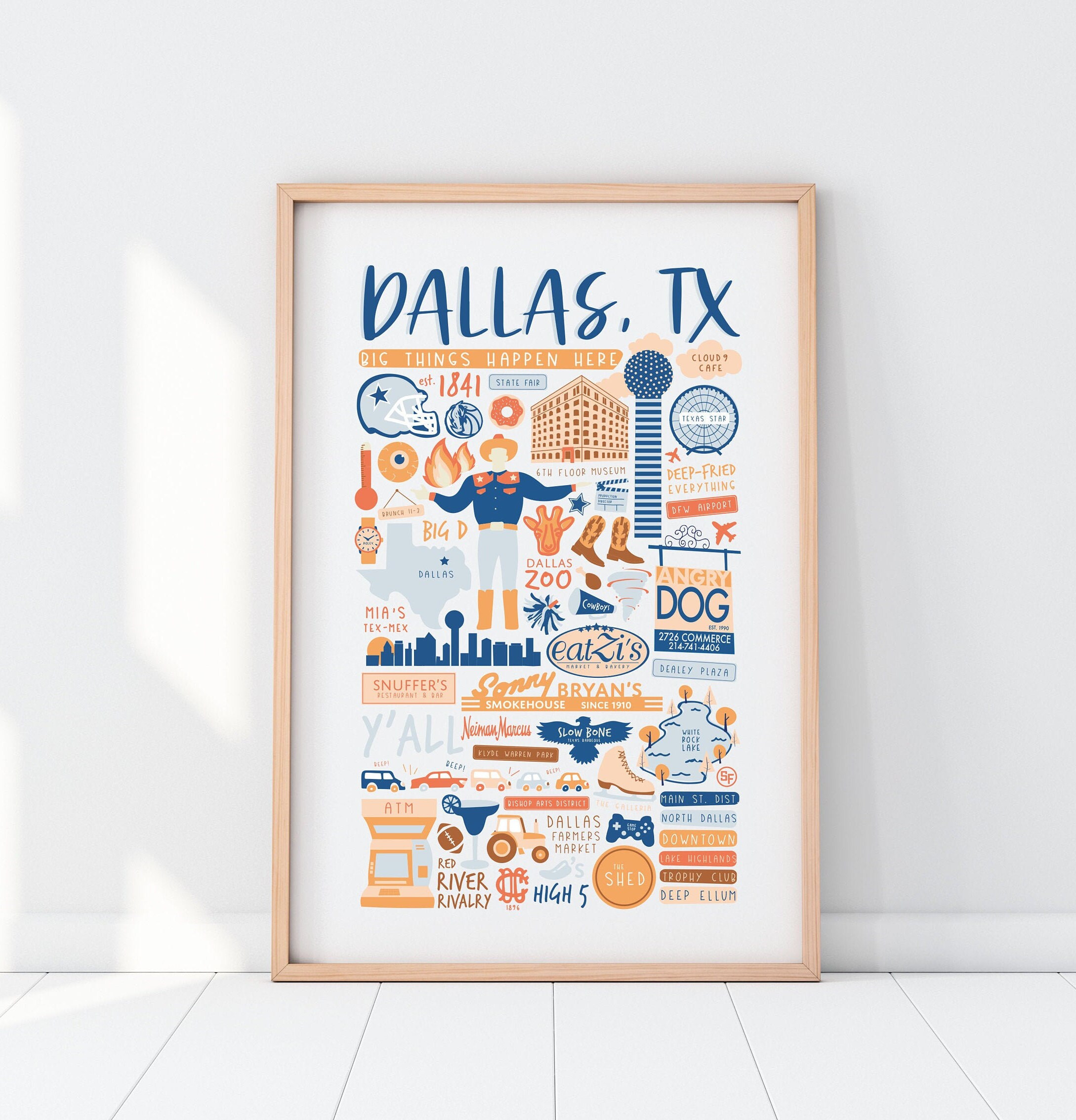 Seattle Collage Poster All About Your City Posters Emerald | Etsy