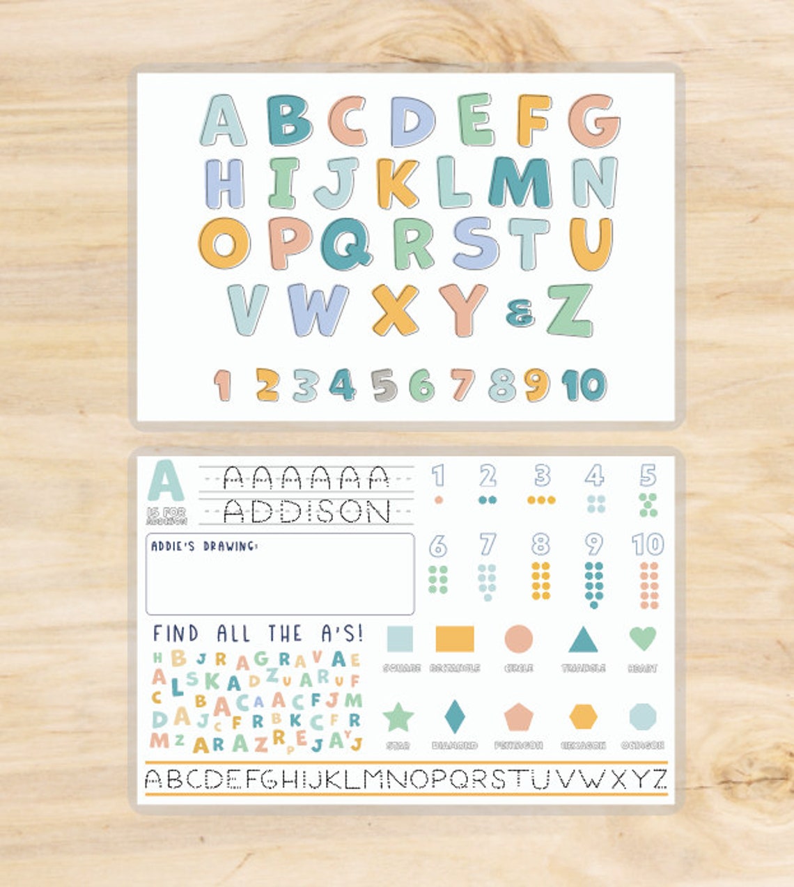 Personalized Kids Placemats Abc's Alphabet Placemat | Etsy